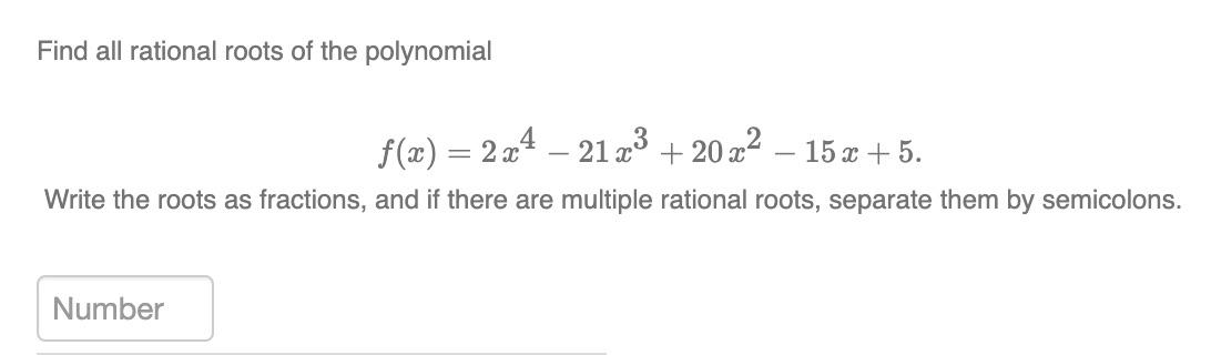 Solved Find all rational roots of the polynomial | Chegg.com