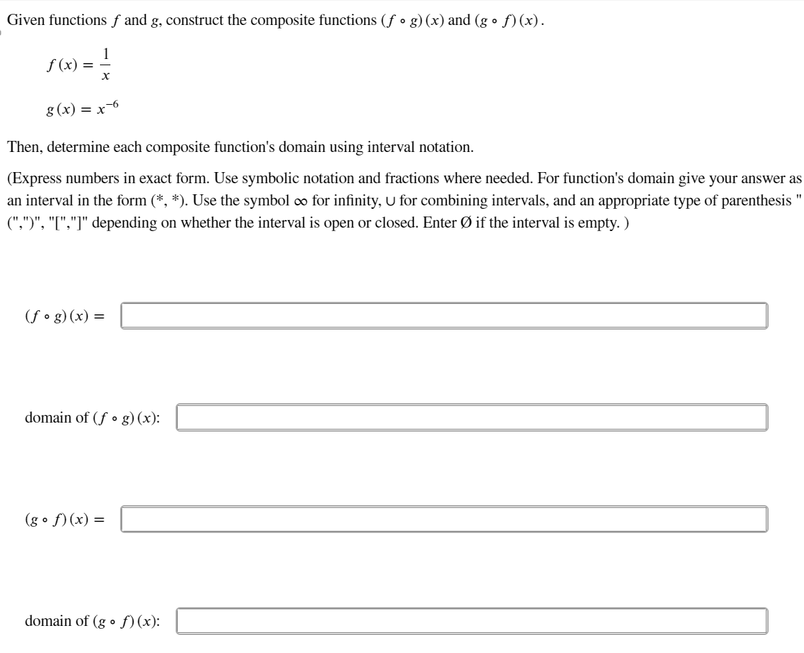 Solved Given functions f and g, construct the composite | Chegg.com