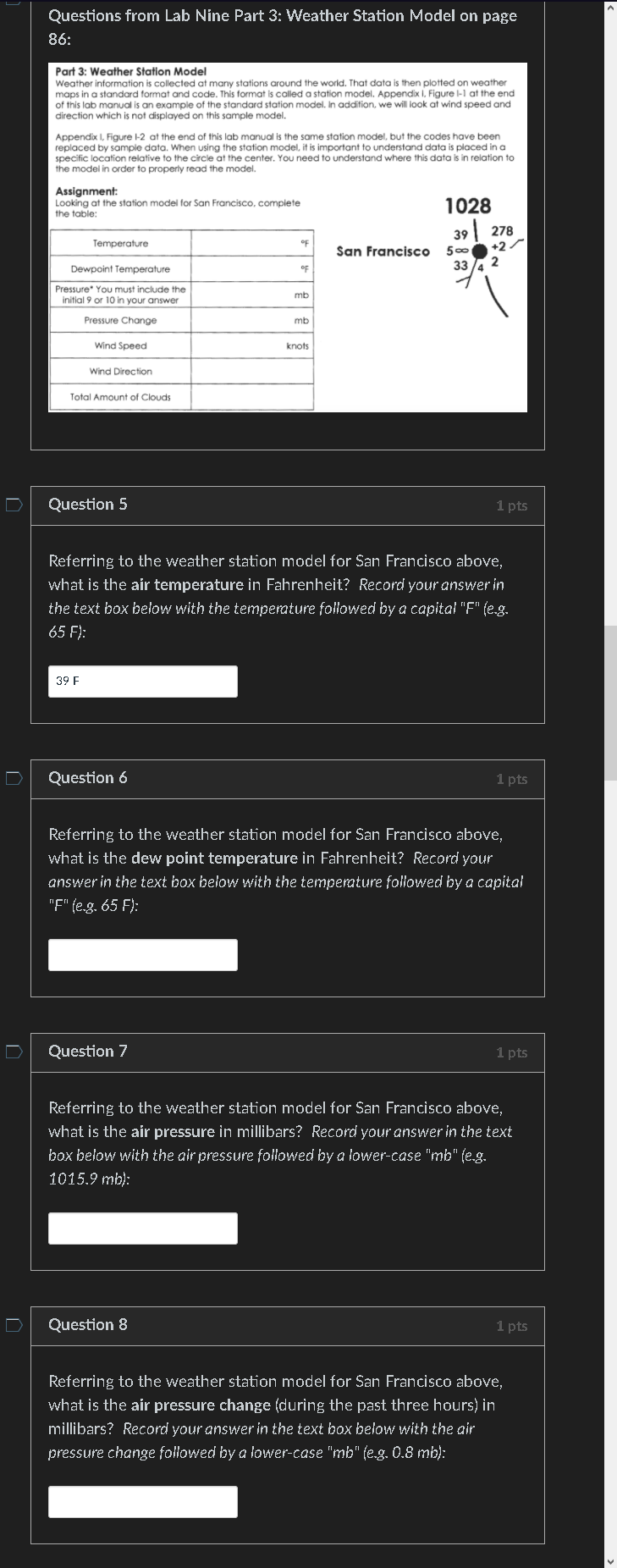 Solved Questions from Lab Nine Part 3: Weather Station Model | Chegg.com