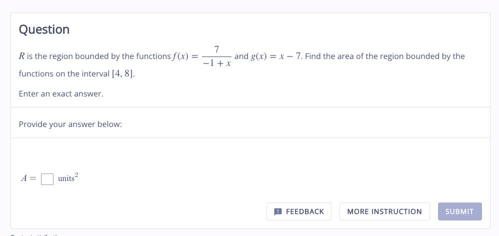 Solved R is the region bounded by the functions f(x)=−1+x7 | Chegg.com