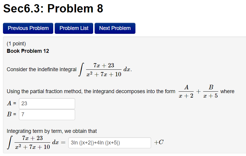 Solved Book Problem 12 Consider the indefinite integral | Chegg.com
