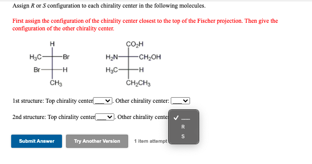 Solved Assign Ror S configuration to each chirality center | Chegg.com