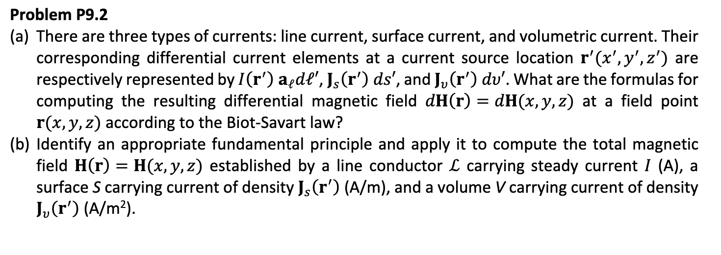 Solved (a) There are three types of currents: line current, | Chegg.com