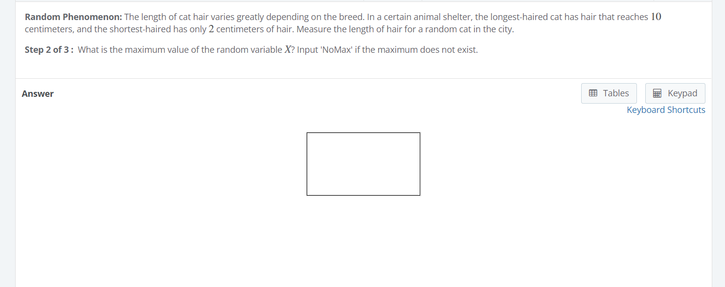 Solved Random Phenomenon: The length of cat hair varies | Chegg.com