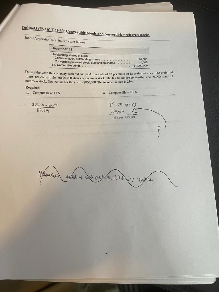 Solved I am trying to compute Diluted EPS under the | Chegg.com