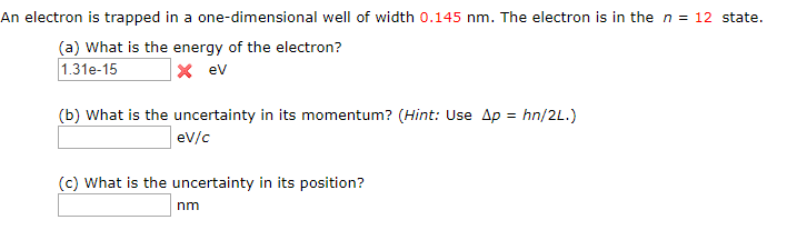 Solved An electron is trapped in a one-dimensional well of | Chegg.com