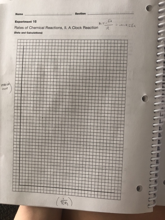 Solved Experiment 16 Data and Calculations: Rates of | Chegg.com