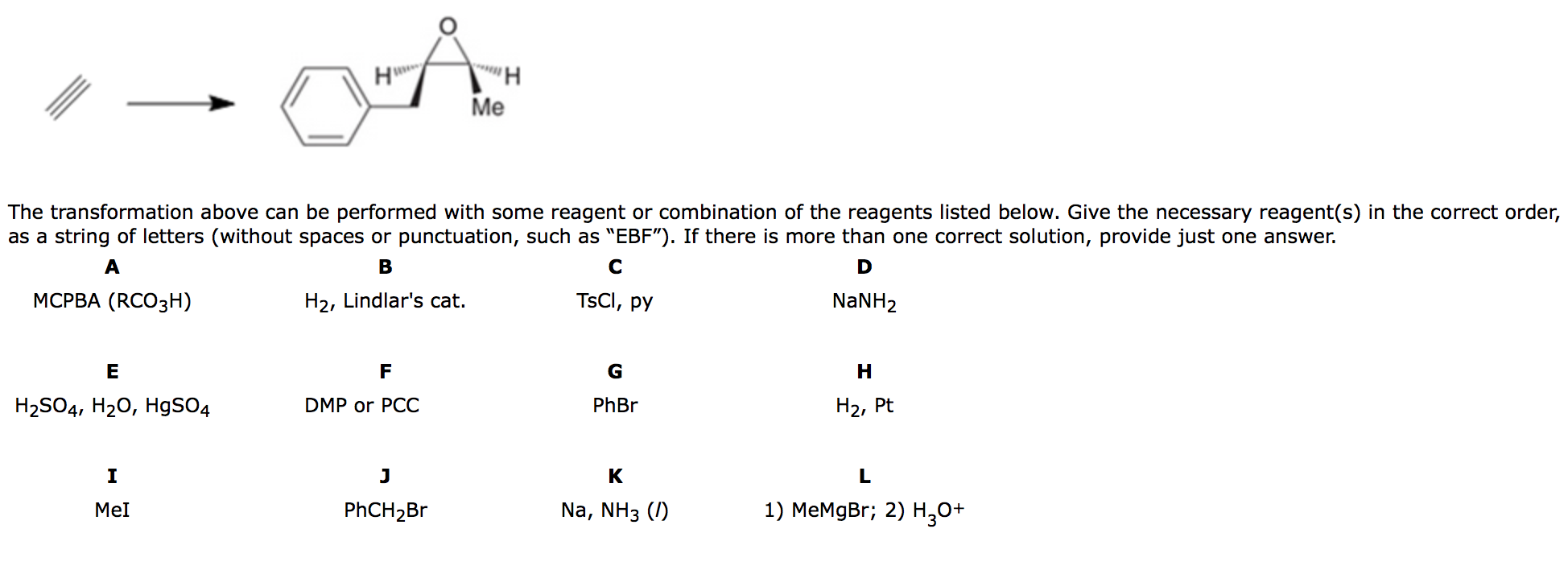 Solved Using acetylene and ethylene oxide as your only | Chegg.com