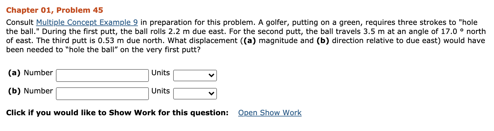 Solved Chapter 01, Problem 45 Consult Multiple Concept | Chegg.com