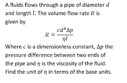 Solved A fluids flows through a pipe of diameter d and | Chegg.com