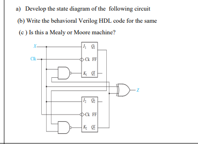 Solved a) ﻿Develop the state diagram of the following | Chegg.com