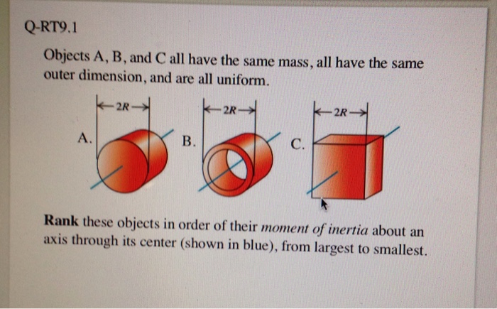 Solved Q-RT9.1 objects A, B, and Call have the same mass, | Chegg.com