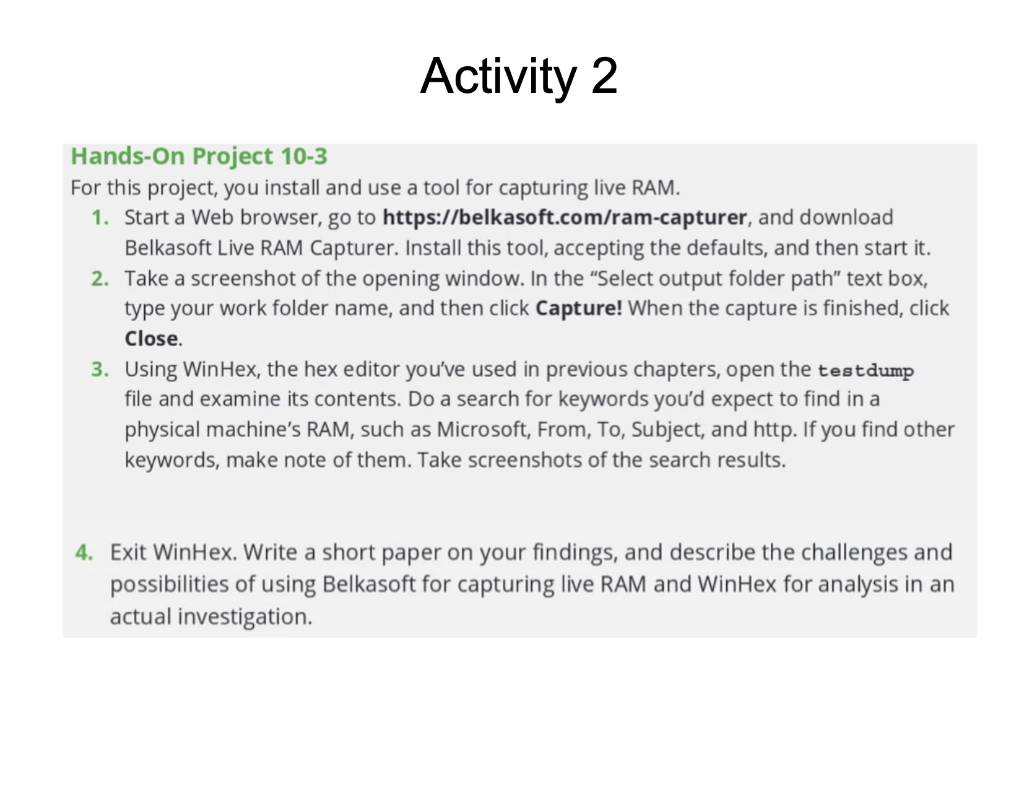 Solved Activity 1 • Complete the activity that allows you | Chegg.com