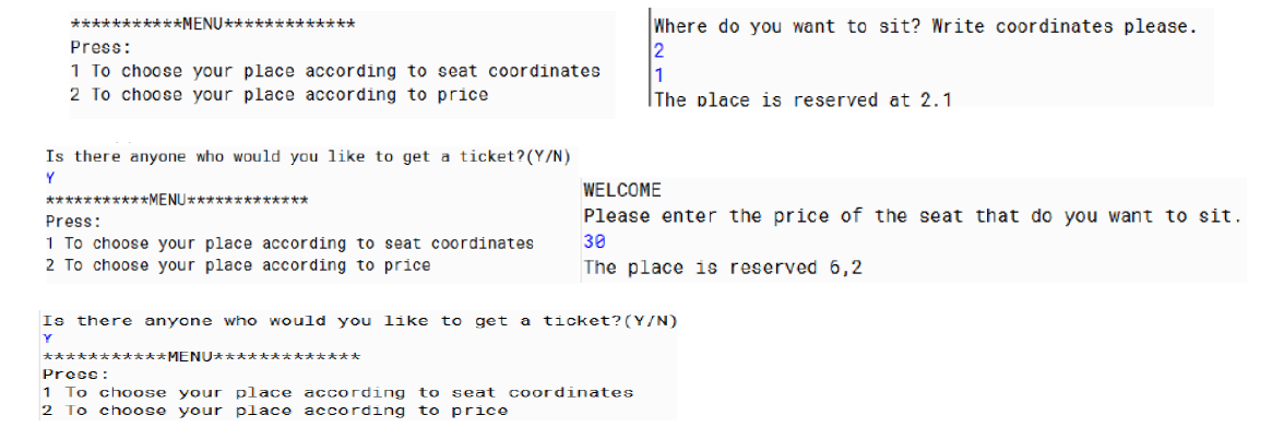 Solved In Java programming, implement a theater seating | Chegg.com