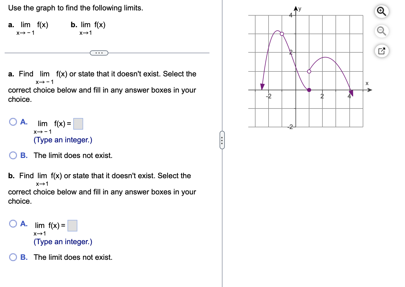 Solved Use the graph to find the following limits. a. | Chegg.com