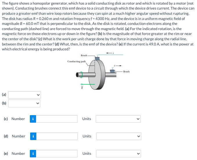 Solved The figure shows a homopolar generator, which has a | Chegg.com