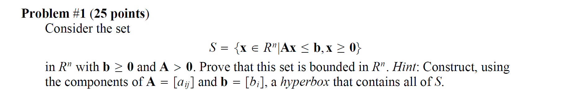 Solved Problem #1 (25 points) Consider the set | Chegg.com