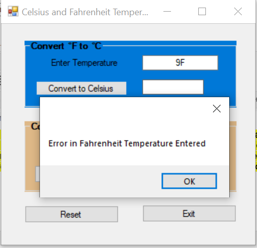 Solved Done in C#. Celsius and Fahrenheit Temperature | Chegg.com