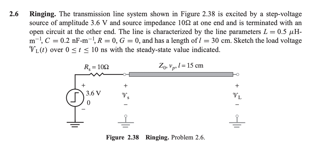 Solved plot Vl(t) the voltage at the load and Vmid-line(t) | Chegg.com