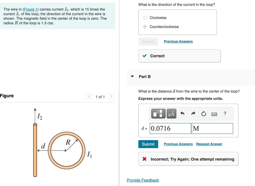 Solved The wire in (Figure 1) carries current I2, which is | Chegg.com