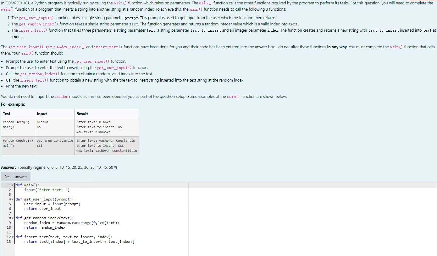 Solved please use python, and pay attention to the format | Chegg.com