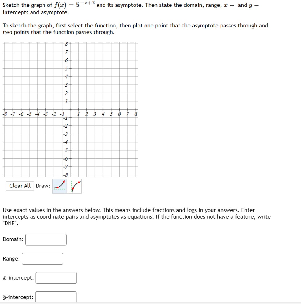 Solved Sketch the graph of f(x)=5-x+2 ﻿and its asymptote. | Chegg.com