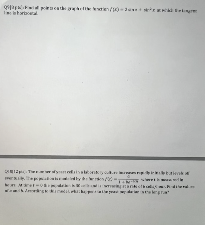 Solved Q3[8 pts]: If xcosy=x2+3y2, find dxdyQ9 [8 pts]: Find | Chegg.com