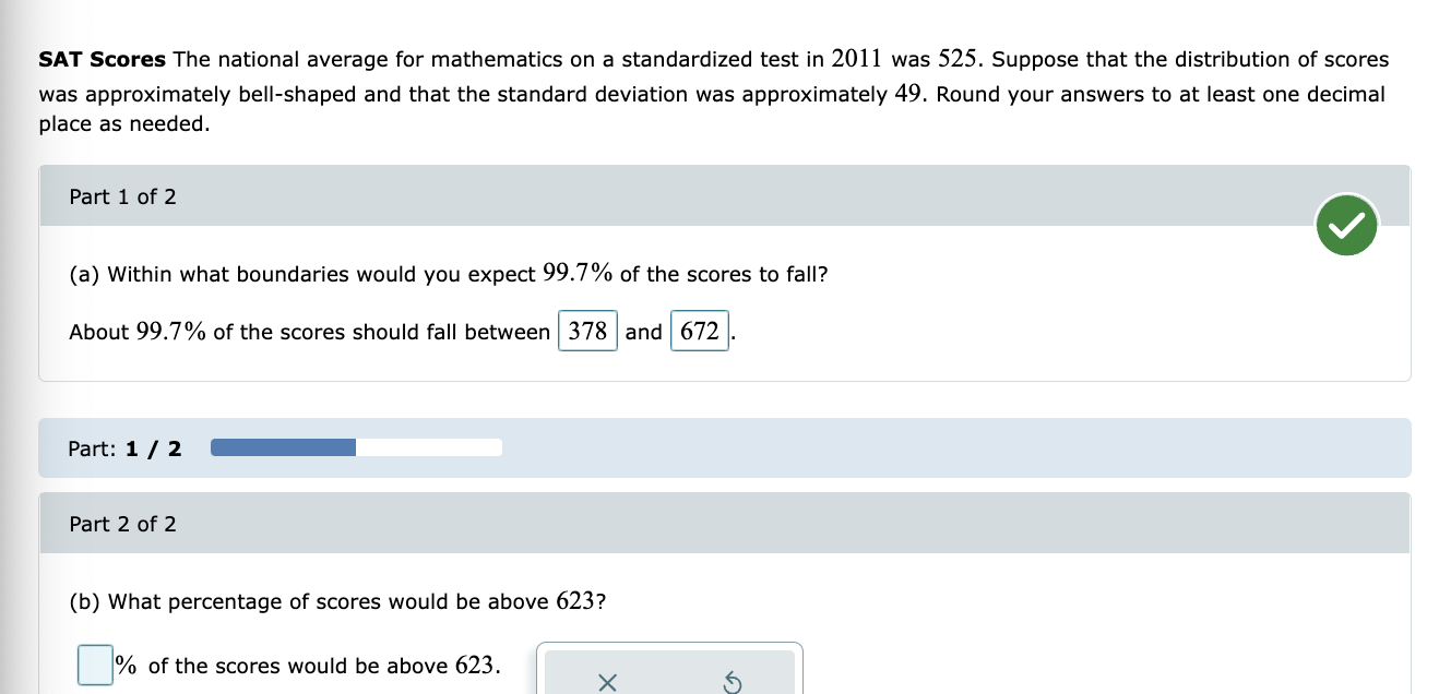 Solved SAT Scores The national average for mathematics on a | Chegg.com