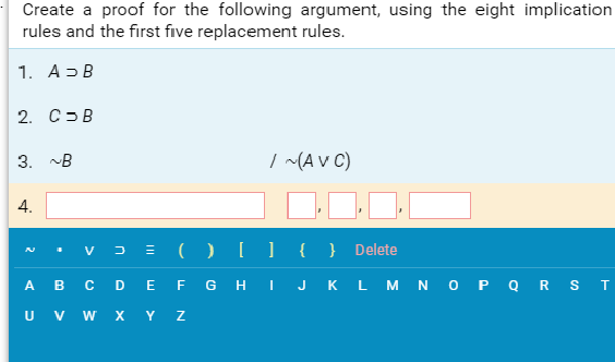Solved Create a proof for the following argument, using the | Chegg.com