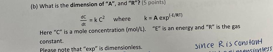 Solved (b) What is the dimension of " A ", and " R "? (5 | Chegg.com