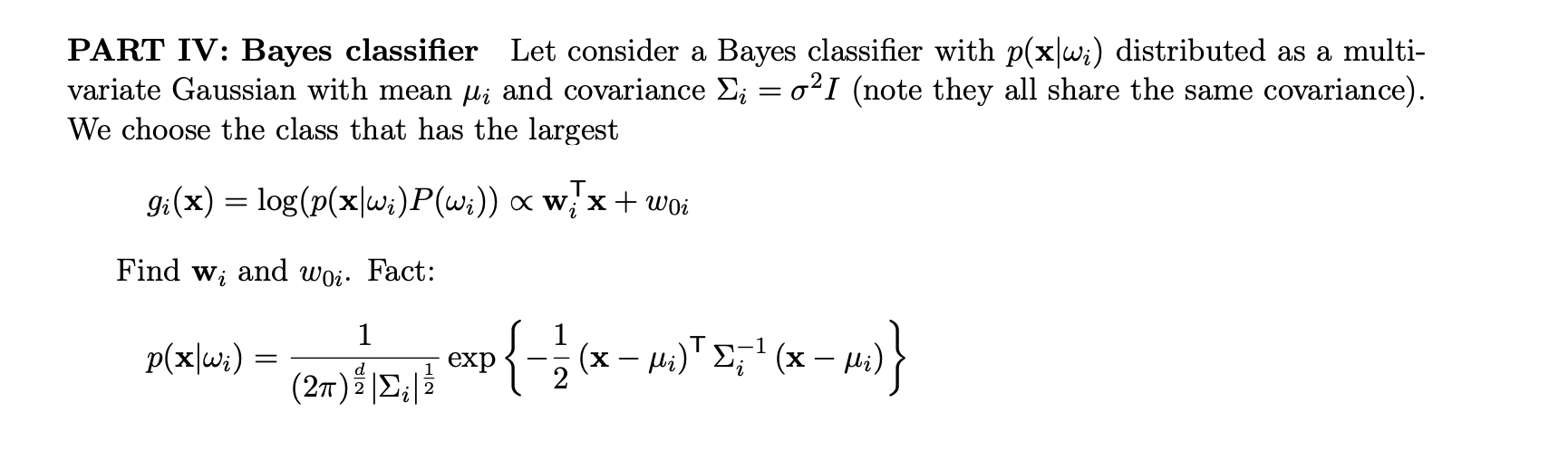 Solved Part Iv Bayes Classifier Let Consider A Bayes 