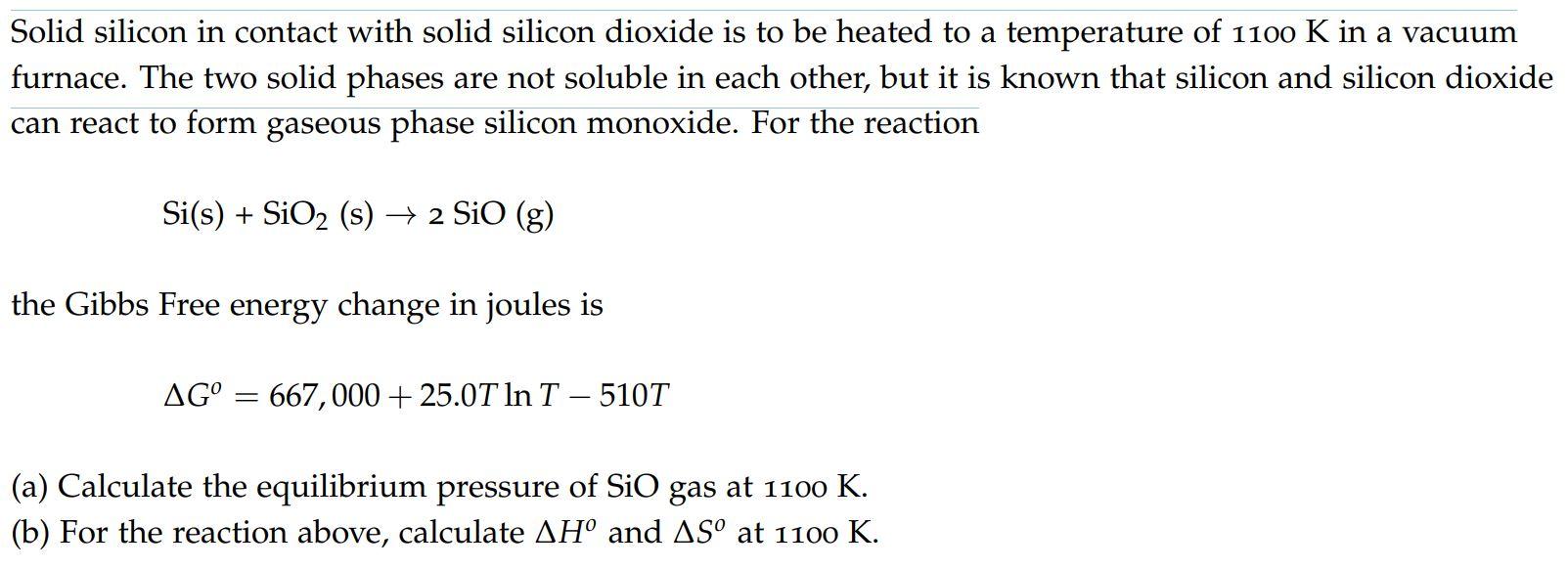 Solved Solid silicon in contact with solid silicon dioxide | Chegg.com