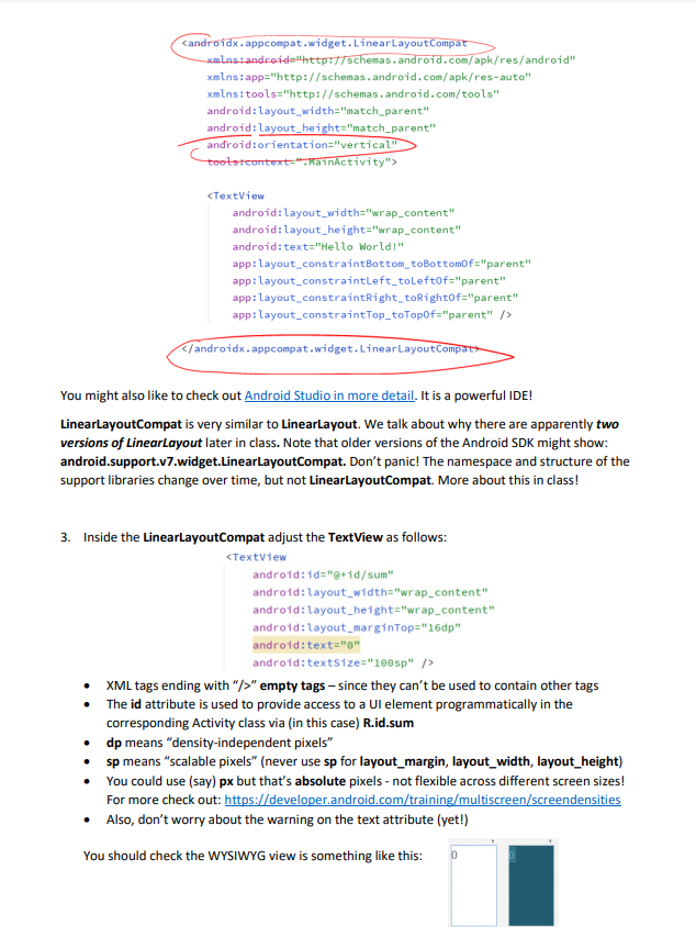 Solved Simple andriod app using Andriod studio Share | Chegg.com