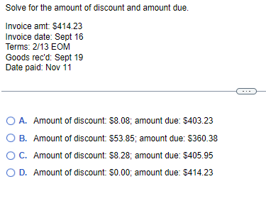 Solved Find the discount date and net payment date. (The net | Chegg.com