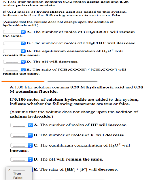 Solved A 1.0O liter solution contains 0.32 moles acetic acid | Chegg.com