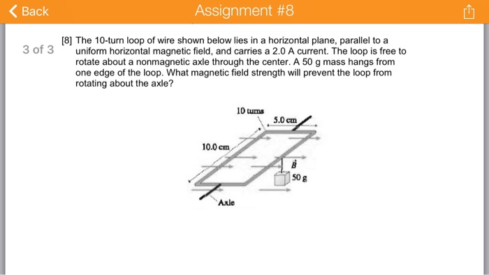 Solved KBack Assignment #8 [81 The 10-turn loop of wire | Chegg.com