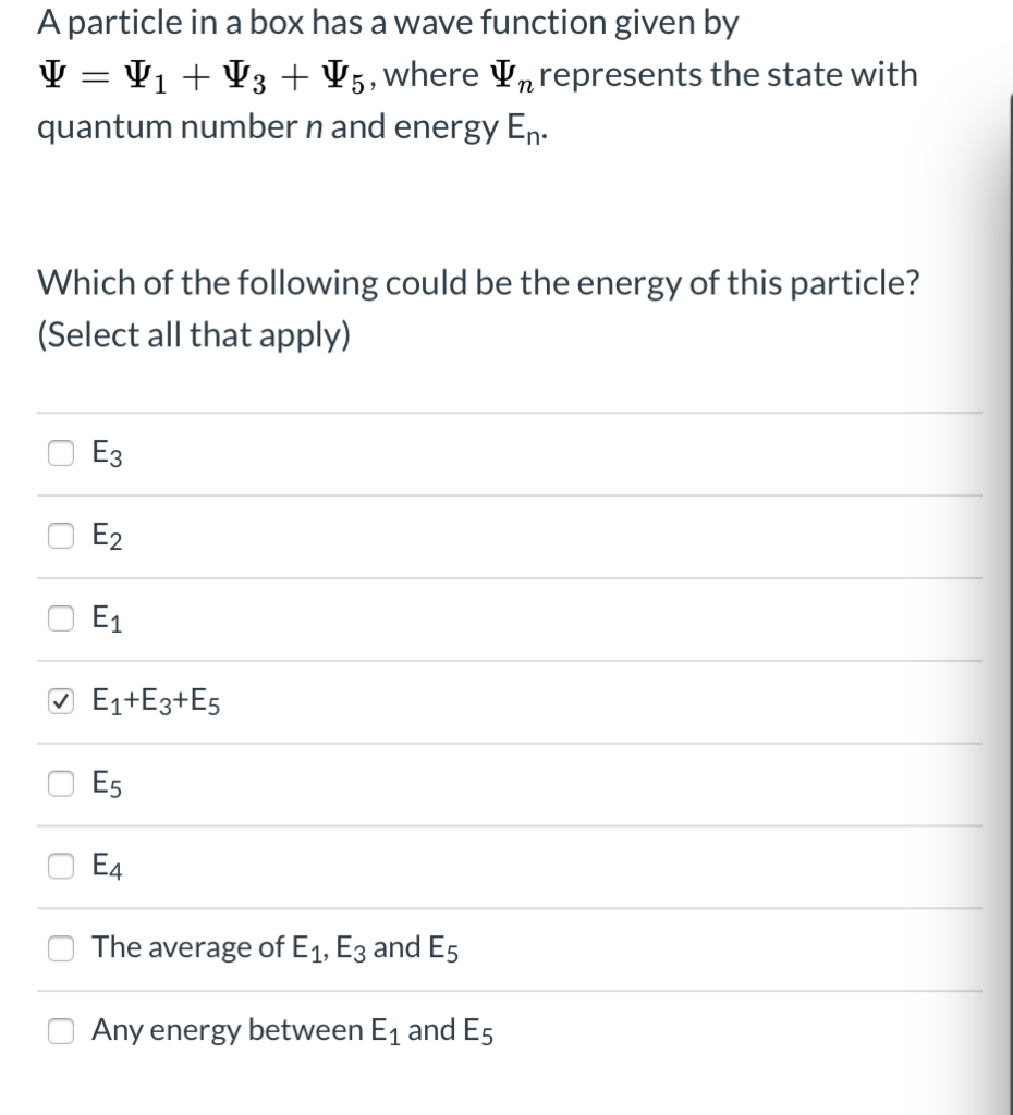 Solved A particle in a box has a wave function given by V = | Chegg.com