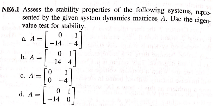 NE6.1 Assess the stability properties of the | Chegg.com