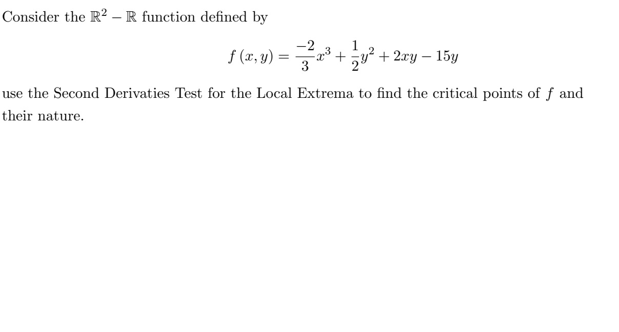 Solved Consider the R2−R function defined by | Chegg.com