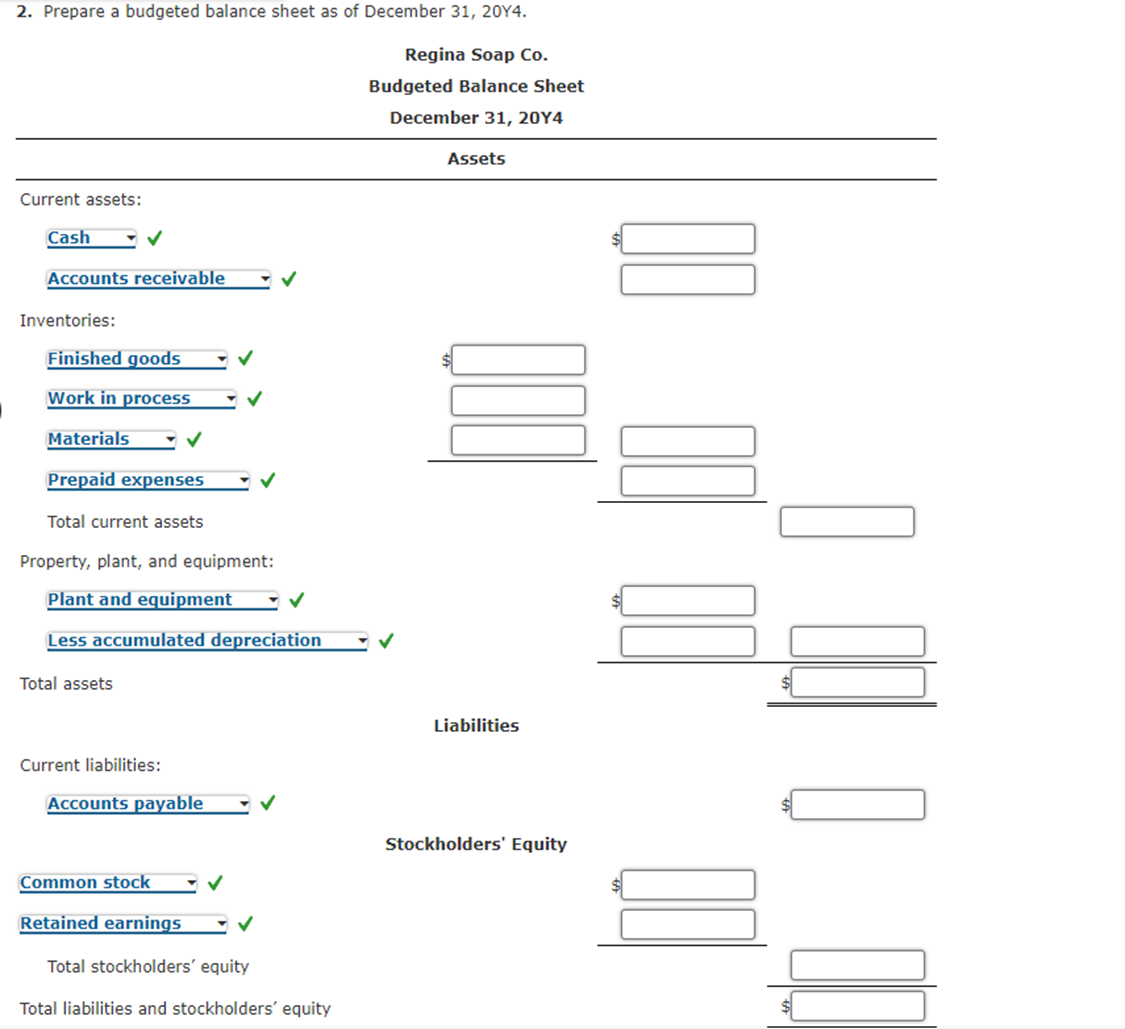 Solved Budgeted Income Statement and Balance SheetAs a | Chegg.com