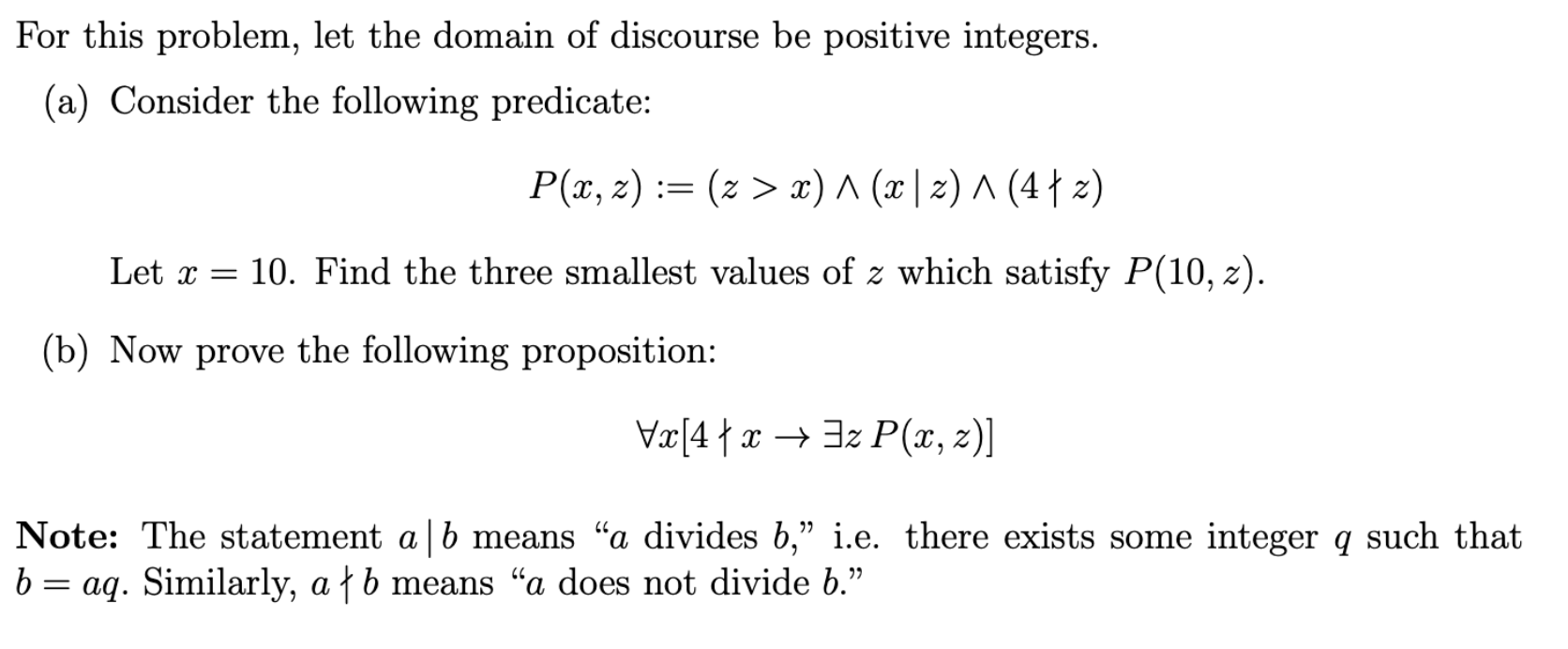 Solved For this problem, let the domain of discourse be | Chegg.com