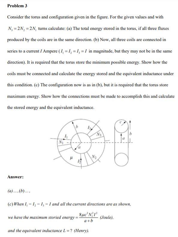 Problem 3 Consider the torus and configuration given | Chegg.com