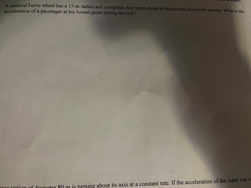Solved A carnival Ferris wheel has a 15−m radius and | Chegg.com