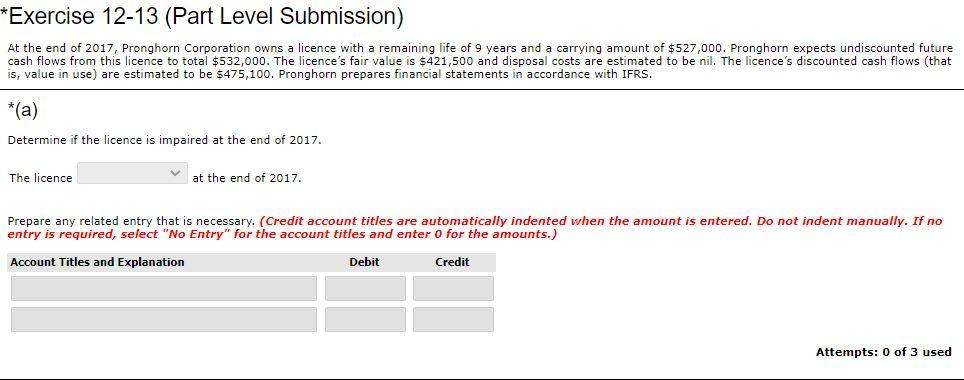 Solved *Exercise 12-13 (Part Level Submission) At the end of | Chegg.com Solved *Exercise 12-13 (Part Level Submission) At the end of | Chegg.com