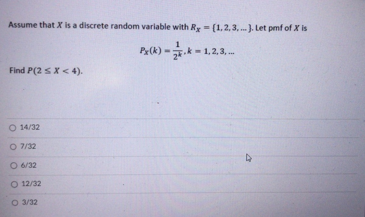 Solved Assume that X is a discrete random variable with | Chegg.com