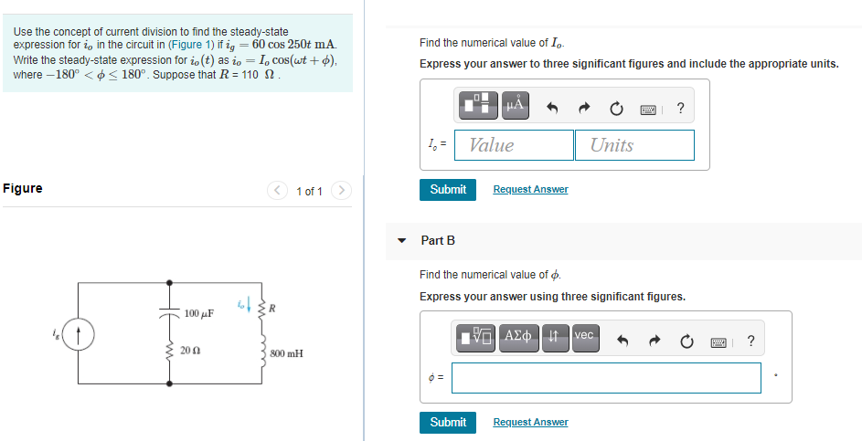 Solved Use the concept of current division to find the | Chegg.com