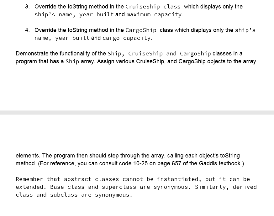 Task 1 For task 1, implement the two classes | Chegg.com