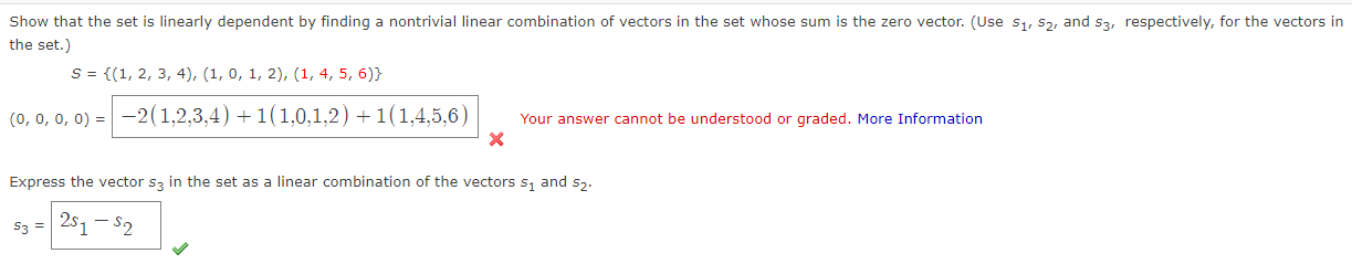Solved Show that the set is linearly dependent by finding a | Chegg.com