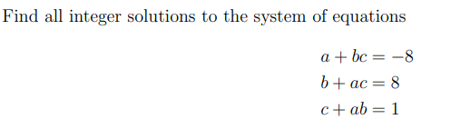 Solved Find all integer solutions to the system of equations | Chegg.com