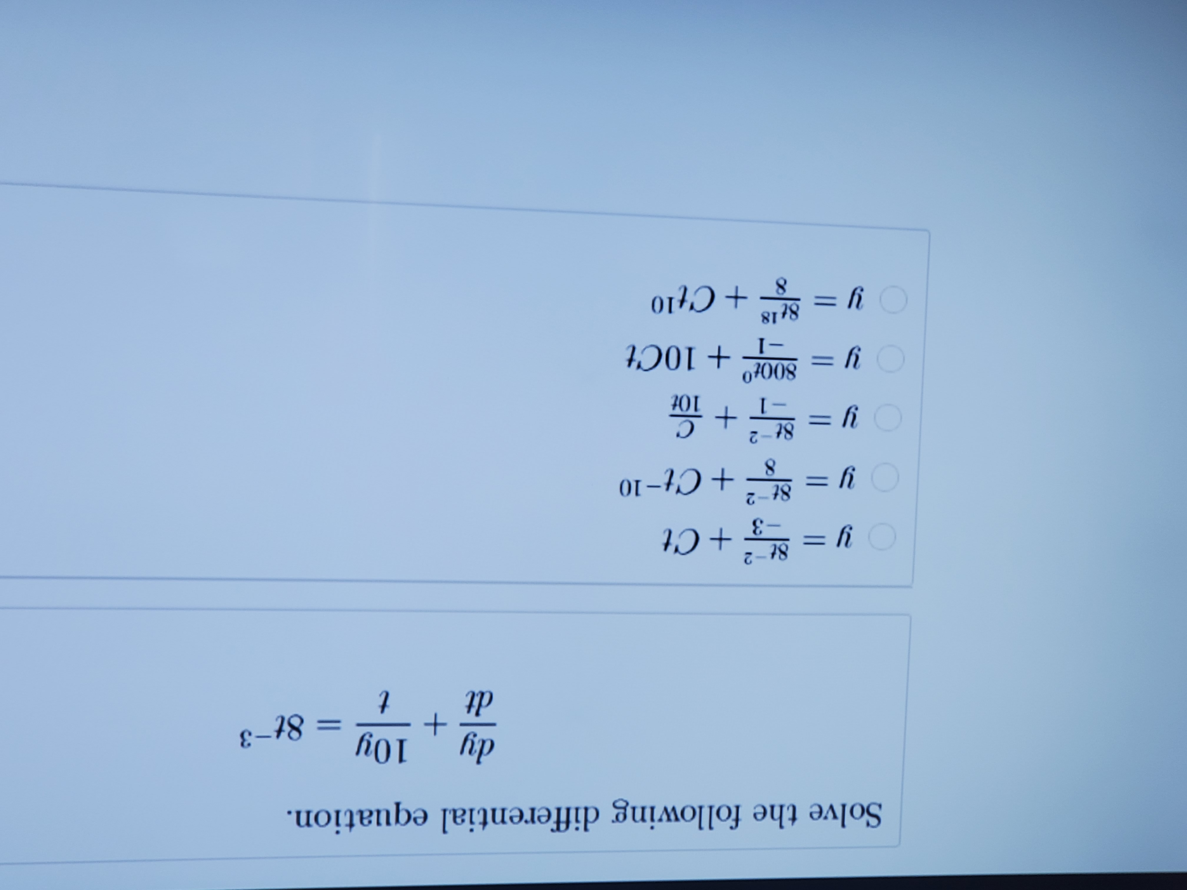 Solved Solve the following differential equation. | Chegg.com